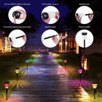 China 6Pack Color Changing Solar Pathway Lights with 1000mAh Li-ion Battery and IP65 Waterproof for Gardens and Walkways for sale