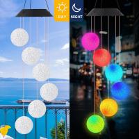 China Solar Wind Chimes Crystal Ball Color Changing for sale