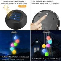 China Solar Wind Chimes Crystal Ball Color Changing for sale