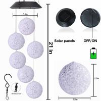 China Solar Wind Chimes Crystal Ball Color Changing for sale