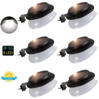 China ABS Black Solar Gutter Lights 6 Pack Waterproof Outdoor Lighting System Suitable For Pathways Decks And Garden Areas for sale