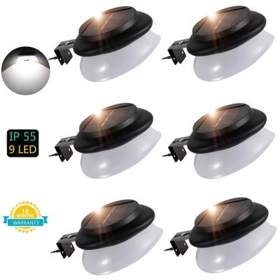 China ABS Black Solar Gutter Lights 6 Pack Waterproof Outdoor Lighting System Suitable For Pathways Decks And Garden Areas for sale