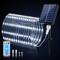 China 72FT Solar Rope Lights White Color Containing 200 LED Lights Ideal for Walkway Lighting and Outdoor Party Decoration for sale