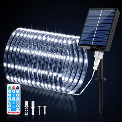 China 72FT Solar Rope Lights White Color Containing 200 LED Lights Ideal for Walkway Lighting and Outdoor Party Decoration for sale