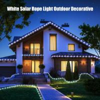 China 72FT Solar Rope Lights White Color Containing 200 LED Lights Ideal for Walkway Lighting and Outdoor Party Decoration for sale