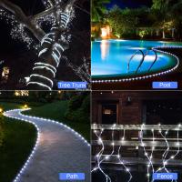 China 72FT Solar Rope Lights White Color Containing 200 LED Lights Ideal for Walkway Lighting and Outdoor Party Decoration for sale