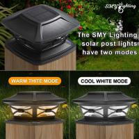 China IP65 Waterproof Solar Post Lights Plastic Lamp Body LED Chips SMD2835 Motion Sensor Ideal Outdoor Decoration Lighting Setup for sale