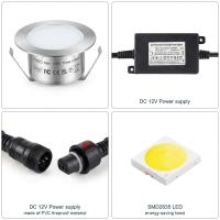 China 23mm Ultra Slim IP67 Waterproof LED Deck Lights Compact Recessed Stainless Steel DC12V Outdoor Step Light Kit for sale