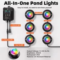 China RGBWW Underwater Fountain Lights 8 Head Multi Color LED Illumination for Pools Ponds and Water Displays for sale