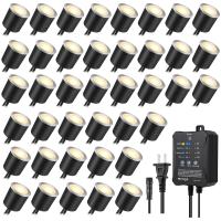 China Timer Equipped Dimmable LED Deck Lights 40Pack with Photocell Sensor for Outdoor Deck and Patio Lighting for sale