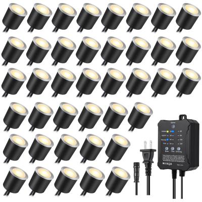 China Timer Equipped Dimmable LED Deck Lights 40Pack with Photocell Sensor for Outdoor Deck and Patio Lighting for sale