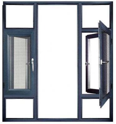 China Burglar Proof Glazed Double Glass Aluminium Windows Tempered With Mosquito Screen for sale