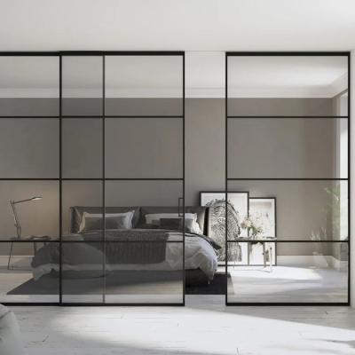 China Transparent Glass Partition Walls With Glass Sliding Door Environmentally Friendly for sale