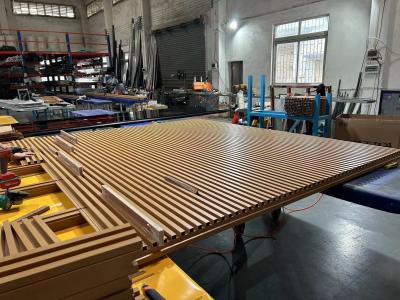 China Powder Coating Aluminum Garage Door Fence Flat Woodgraind Grille for sale