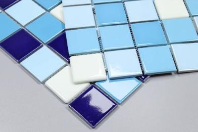 China Classic Style Square Glazed Porcelain Glow In The Dark Tiles For Swimming Pools for sale