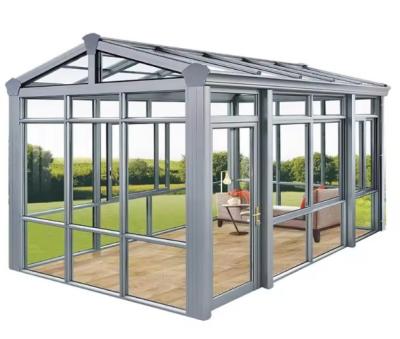 China Modern Design Free Standing Waterproof Aluminum Frame Glass House Prefab Green House for sale