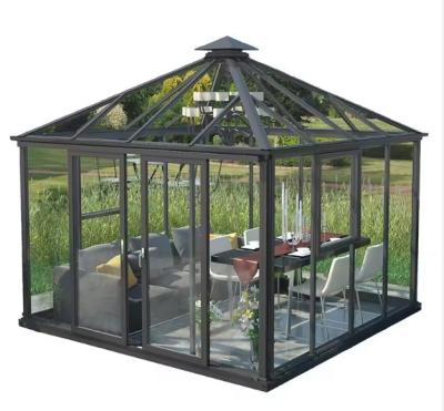 China Waterproof Aluminum Frame Glass House Prefab Greenhouse with Customized Size Features for sale