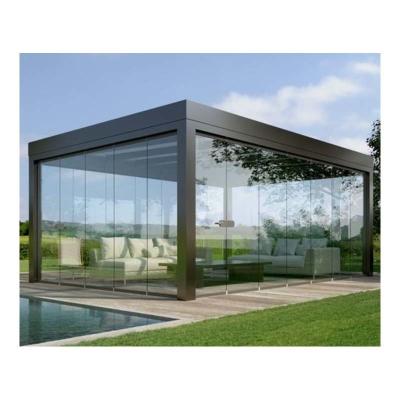 China Prefab Greenhouse With Energy Saving Aluminum Frame And Clear Tempered Glass Roof for sale
