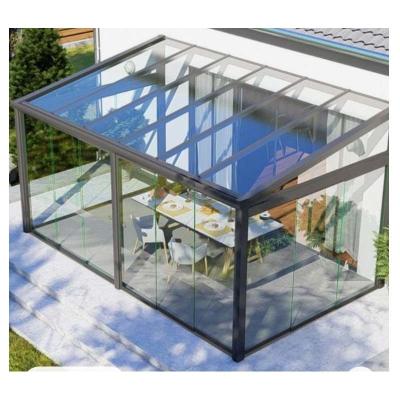 China Gray Glass Powder Coated Smooth Finished Aluminum Sunroom For Beautiful Winter Garden for sale