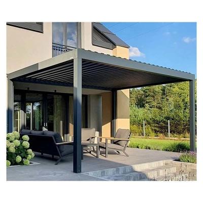 China All Season Customized Roof Electric Shutter Aluminium Pergola For Garden Pavilion for sale