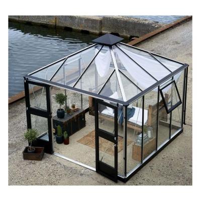 China 4 Season Garden Glass House Sunrooms With Retractable Aluminum Frame And Glazed Glass for sale