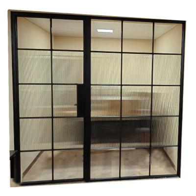 China CustomNoise Reduction & Privacy  Steel Framed Frosted Glass Office Door for sale