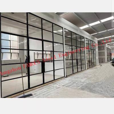 China Steel Framed Grill 33'' Glass Partition Walls , 0.4cm-20cm Glass Window Partitions for sale
