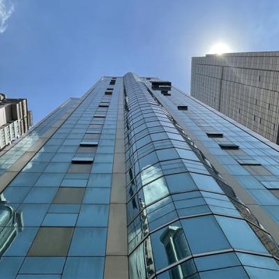 China Sound Insulation Glass Glazed Window Aluminum Glass Curtain Wall for sale