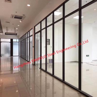 China OEM Demountable Aluminum Frame Double Glass Partition Soundproof for sale