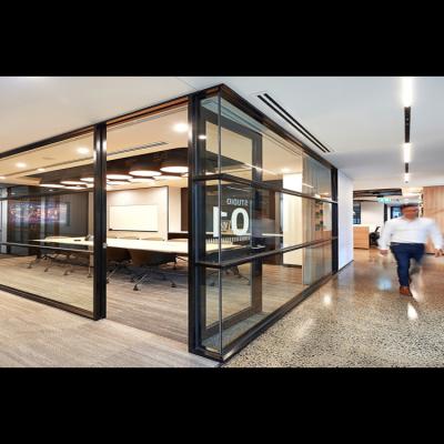 China Soundproof Modern Office Glass Partition Walls With Aluminium Frame for sale
