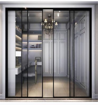 China Toughened Glass Push Pull Sliding Door Partition Soundproof for sale