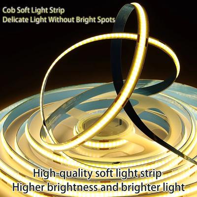 China Self-adhesive ultra-thin COB LED strip with low voltage 12V/24V for uniform linear lighting for sale