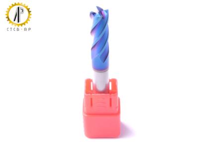 China Flat Bottom High Performance Carbide End Mills With Blue Nano Coating for sale