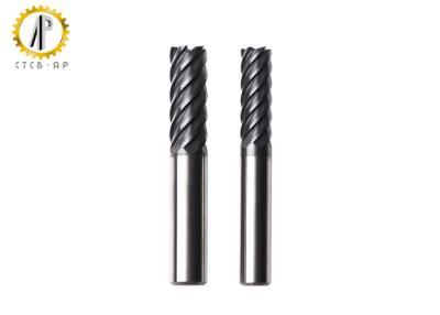 China HRC58 Nano Coated Tungsten Carbide End Mills With 6 Flute for sale
