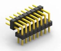 China 2.54mm Pitch Dual Row Male Pin Header Connector 4 to 80 Pin Through Hole for sale
