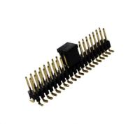 China 1.27mm Pitch THT Pin Header Connector PA6T LCP 2x2 to 2x50 Pins for sale
