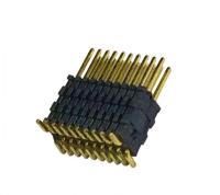 China 1.27mm Pitch THT Pin Header Connector PA6T LCP 2x2 to 2x50 Pins for sale