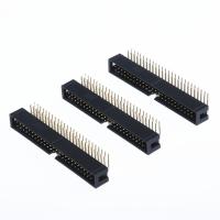 China 2.54mm Box Header 40Pin 2x20P Right Angle PCB Connector DIP 2.5 PA6T Male for sale