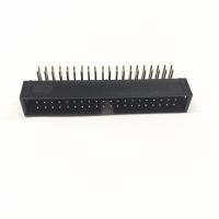 China 2.54mm Box Header 40Pin 2x20P Right Angle PCB Connector DIP 2.5 PA6T Male for sale