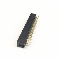China 2.54mm Box Header 40Pin 2x20P Right Angle PCB Connector DIP 2.5 PA6T Male for sale