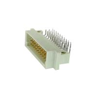 China Right Angle 3 Row Male DIN 41612 Connector 30 Pin 2.54mm Pitch Gold Plating for sale