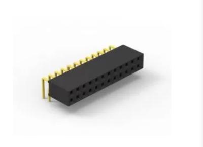 China Dual Row 2.54mm Pitch Right Angle PCB Header Connector Gold Flash PBT 3A for sale