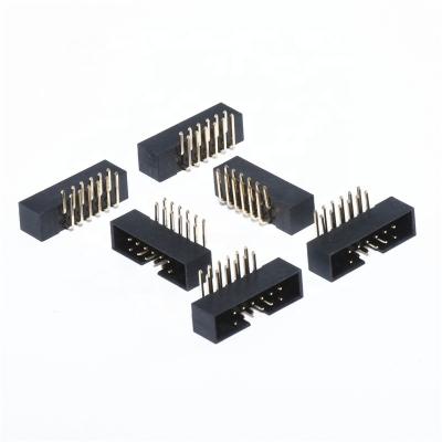 China 2.54mm Pitch Box Shrouded Header Connector 2x64 Pin SMT PA6T Gold Plated for sale
