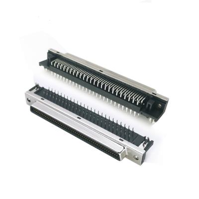 China 1.27mm Pitch PBT GF30 PCB Female Servo Connector Gold Plated 14-100 Pin Right Angle for sale