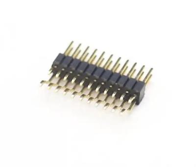 China Dual Row 1.27mm Pin Header SMD Right Angle PA6T 2.0mm Height 02-50P for sale