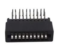 China PBT GF30 Right Angle Card Edge Slot PCB Header Connector 2.54mm Dual Row 3A for sale