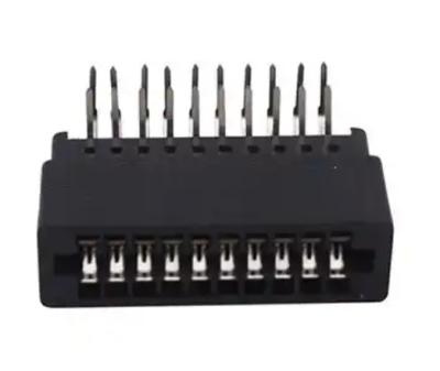 China PBT GF30 Right Angle Card Edge Slot PCB Header Connector 2.54mm Dual Row 3A for sale