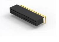 China 2.54mm Pitch 3.0 AMP Female Header Single Row SMT PA6T Black Connector for sale