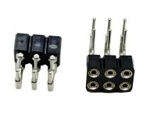 China IATF16949 2.54mm Machined Double Row Female Pin Header 2x03P 9.8mm Length for sale