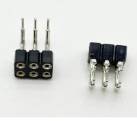China IATF16949 2.54mm Machined Double Row Female Pin Header 2x03P 9.8mm Length for sale